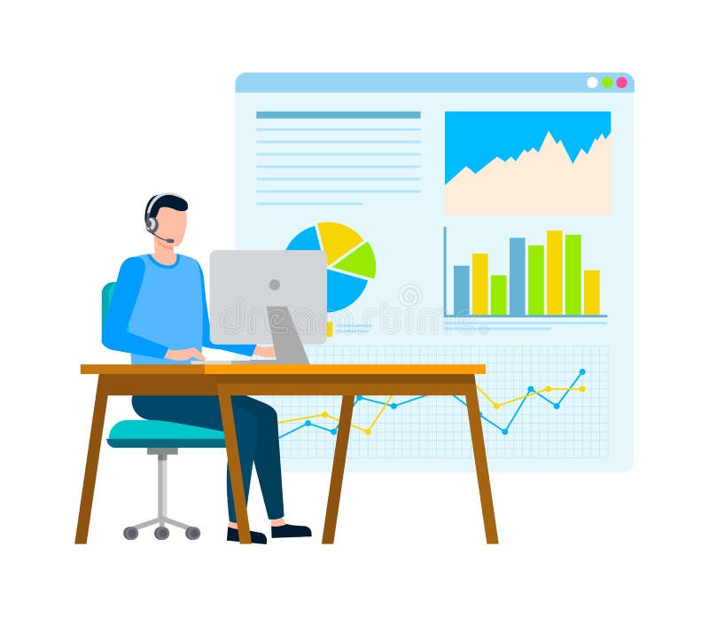 Freelancer Working with Information on Whiteboard Stock Illustration ... Freelancer Working with Information on Whiteboard Stock Illustration ...