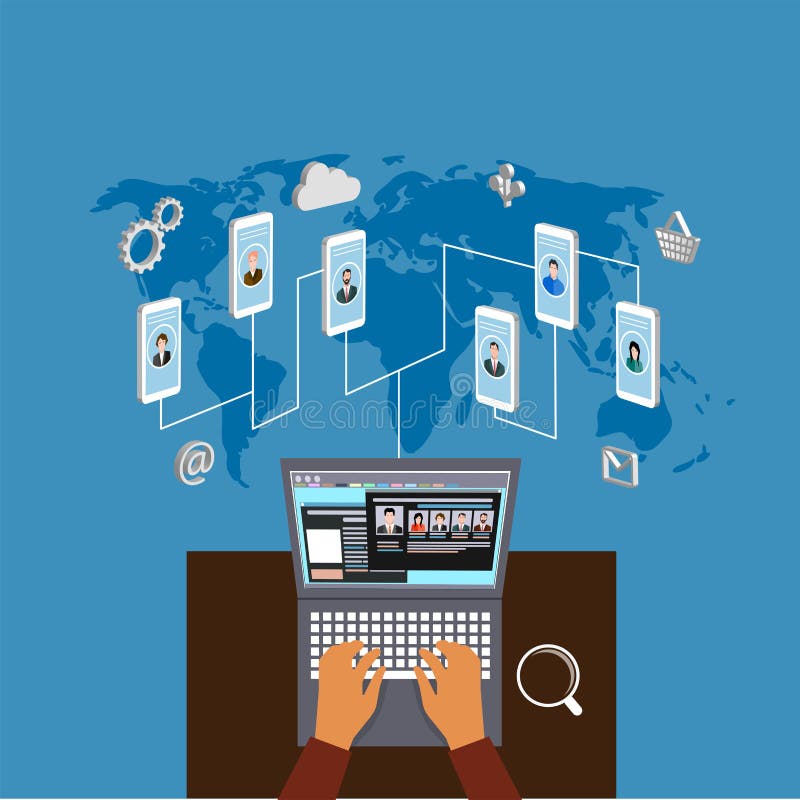 Freelancer Working Remotely Vector Illustration Stock Illustration ...