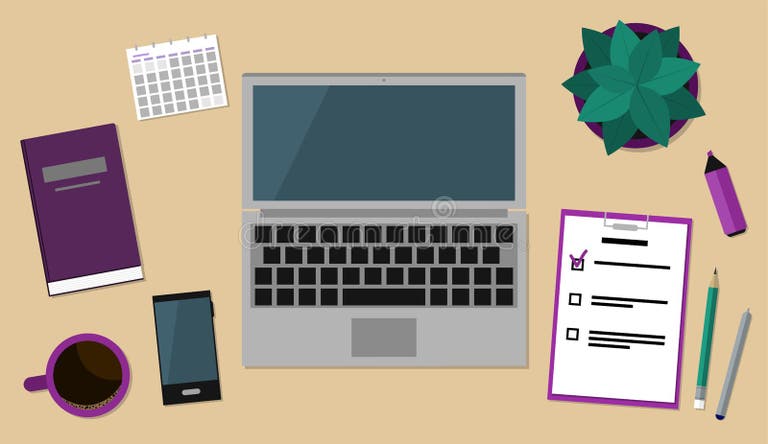 Home Desk Top View Stock Illustrations – 20,011 Home Desk Top View ...