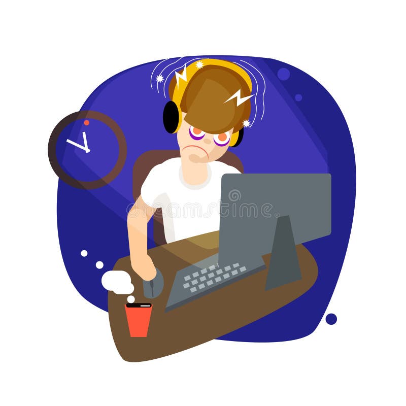 Student Computer Stress Stock Illustrations – 726 Student Computer ...