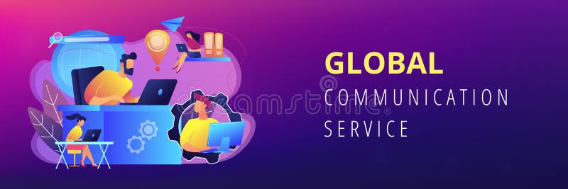 Global Network Connection Concept Banner Header. Stock Vector ...