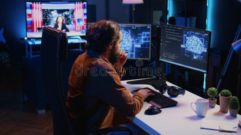 Freelancing Programmer Writes Artificial Intelligence Code on Desktop ...