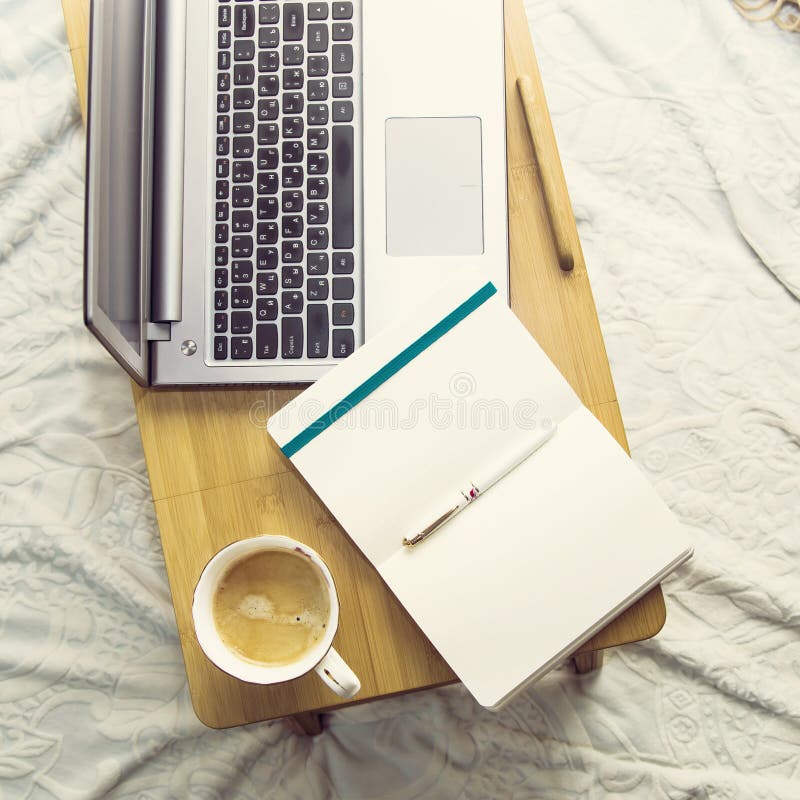 Study or Work at Home on the Couch Stock Image - Image of coziness ...