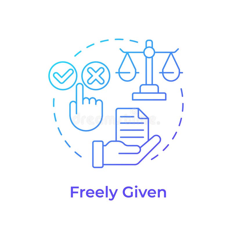 Freely Given Blue Gradient Concept Icon Stock Photo - Image of modern ...
