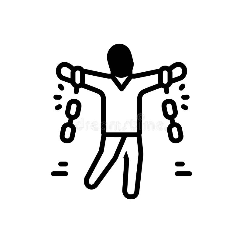 Black Solid Icon for Freely, Freedom and Independently Stock Vector ...