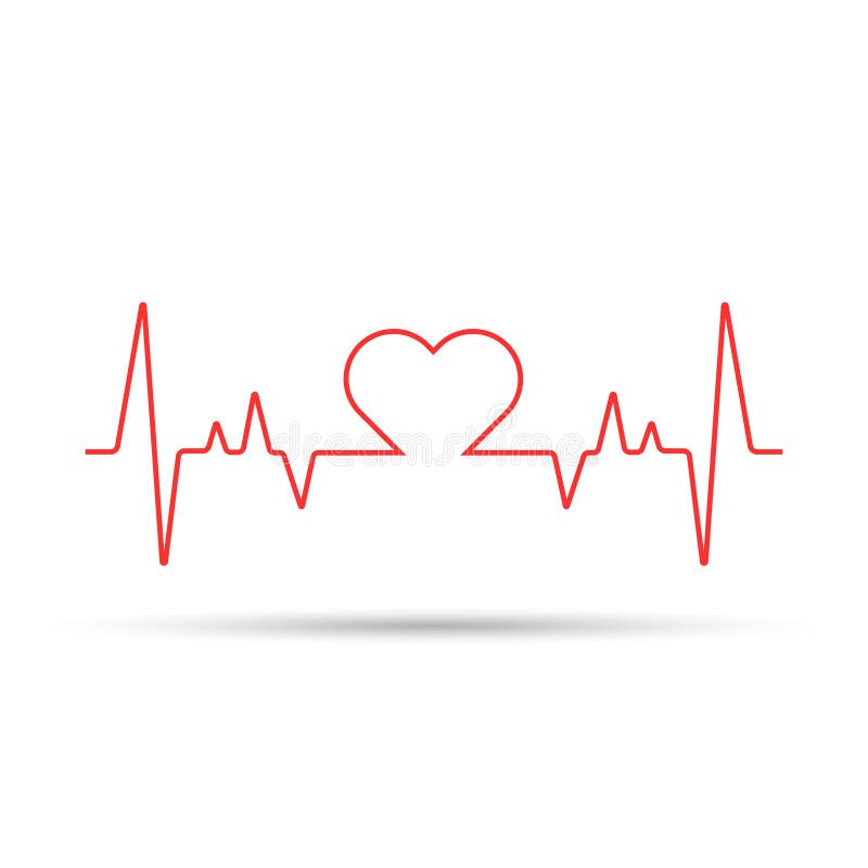 Heart Rate Cardiogram Uses a White Background Stock Illustration ...
