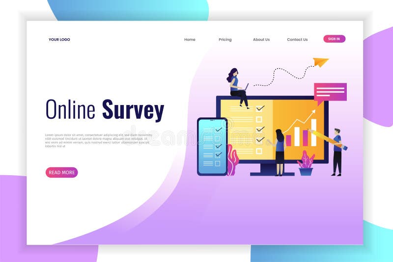 Vector Illustration of Online Survey Concept Stock Illustration ...