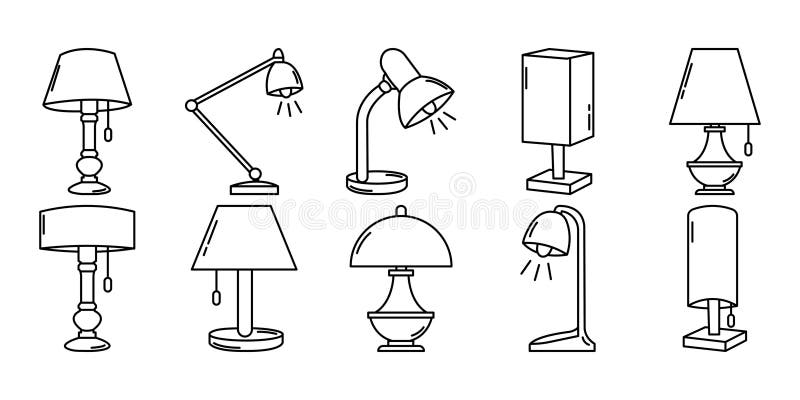 Lamp Line Art stock illustration. Illustration of furniture - 375167827