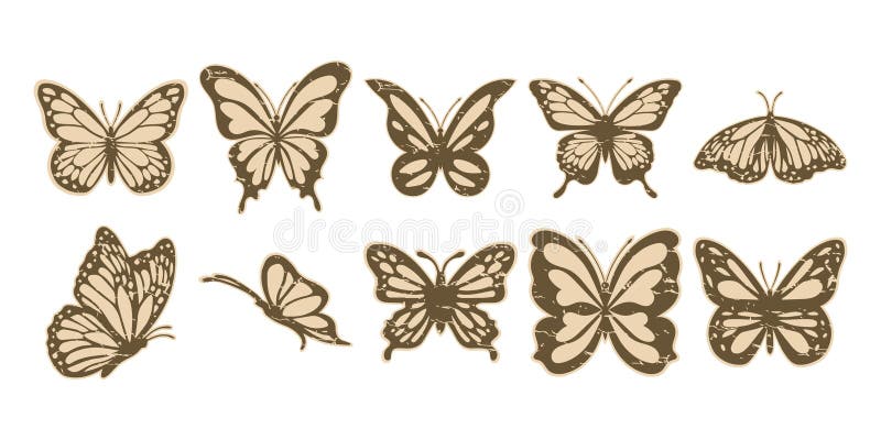 Vintage Paper Butterfly stock illustration. Illustration of insect ...