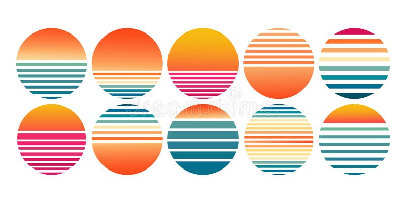 Retro Sunset Stripes stock illustration. Illustration of diagram ...