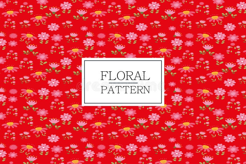 Red and Pink Floral Pattern Seamless Floral Colorful Pattern on a Red ...