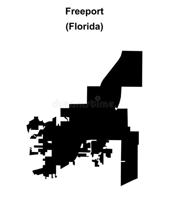 Freeport outline map stock vector. Illustration of shape - 386148361
