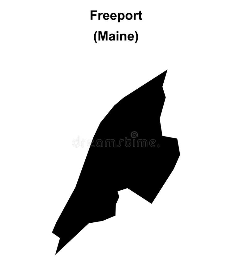 Freeport outline map stock vector. Illustration of vector - 387372030