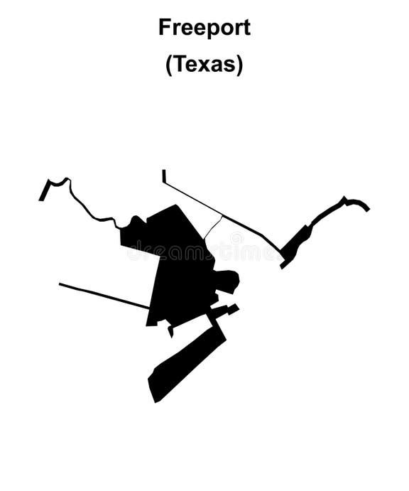 Freeport outline map stock vector. Illustration of texas - 357644913