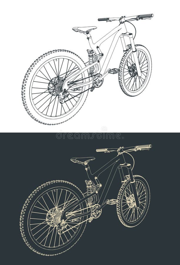Freeride Mountain Bike Sketches Stock Vector - Illustration of icon ...