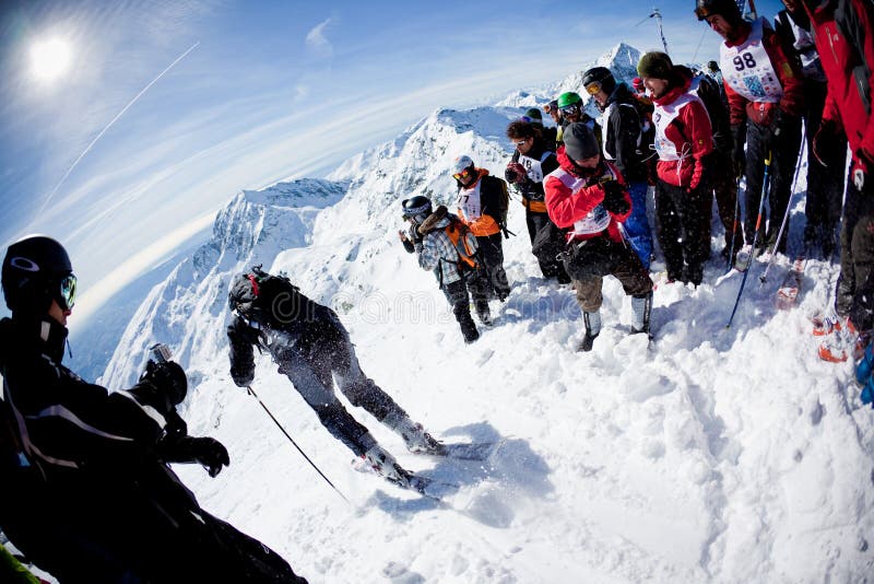 Freeride Ski Race editorial stock image. Image of europe - 13179679
