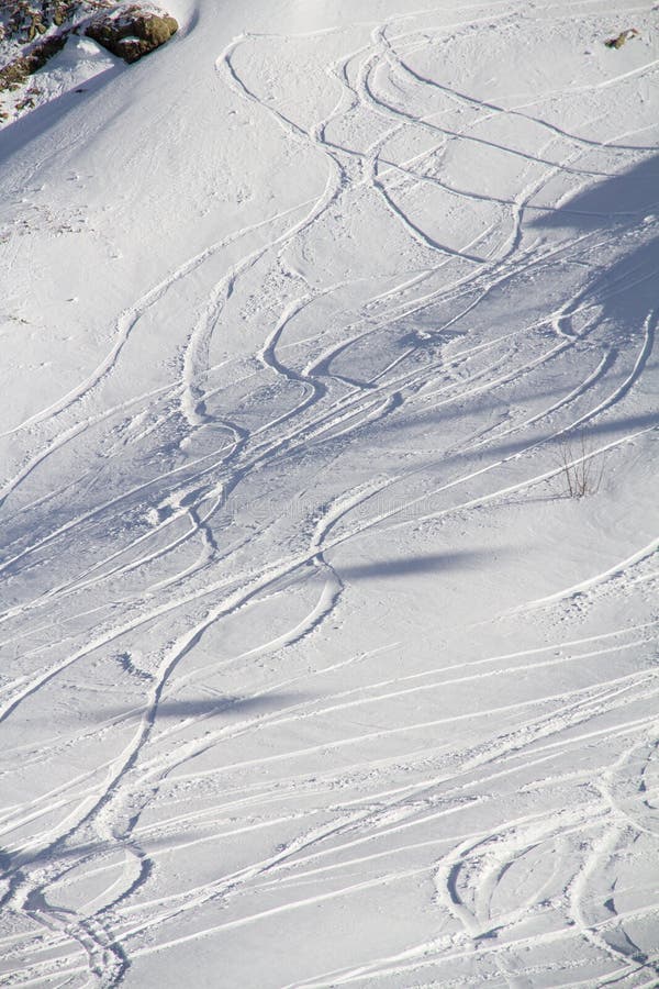 Freeride, Tracks on a Slope. Stock Photo - Image of field, european ...