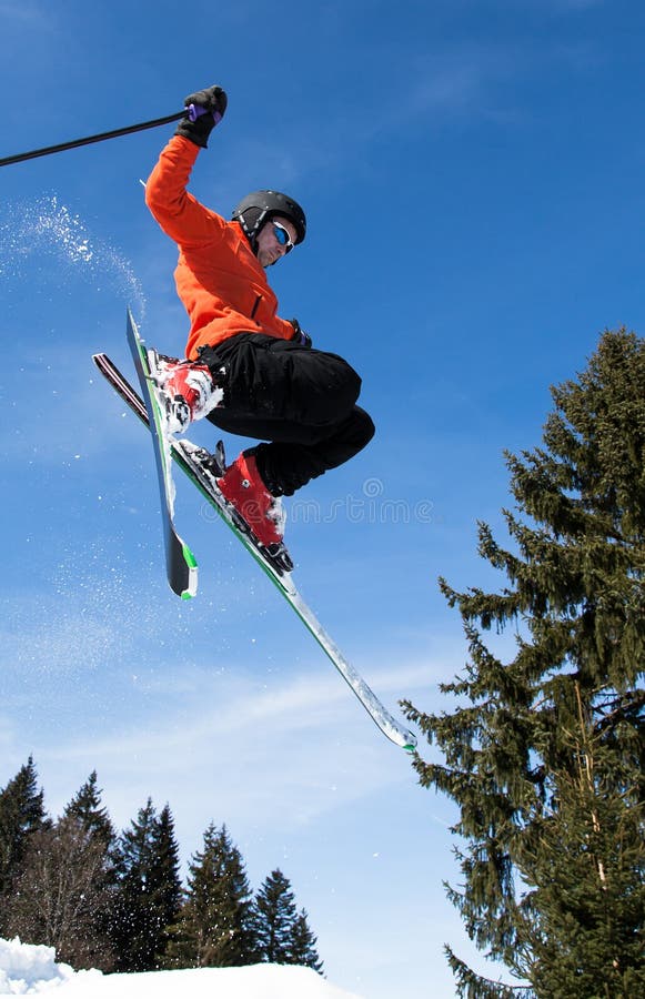 Freeskier in a jump stock image. Image of skier, extremsports - 30955211