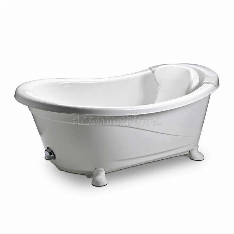 Freestanding Bathtub with a Modern, Smooth Design, Featuring a Slightly ...