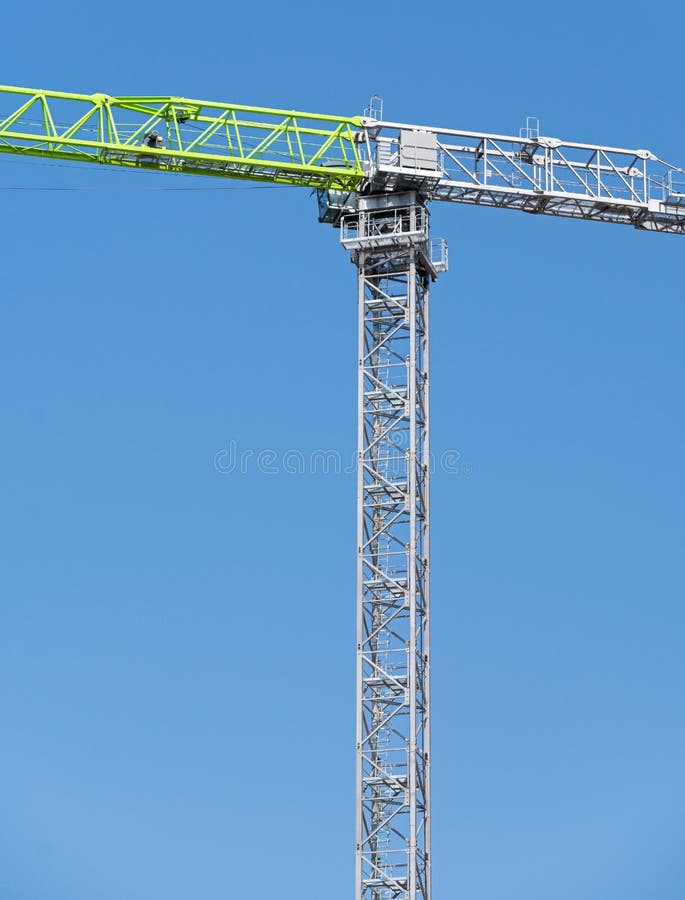 Freestanding Tower Crane on a Building Site Stock Photo - Image of ...