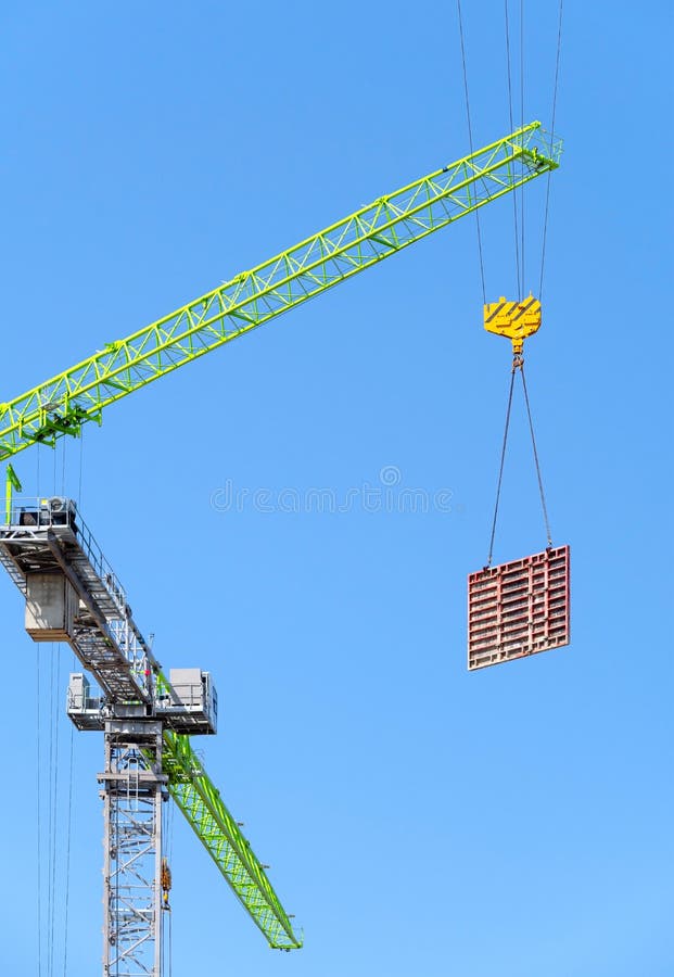 Freestanding Tower Crane on a Building Site Stock Photo - Image of ...