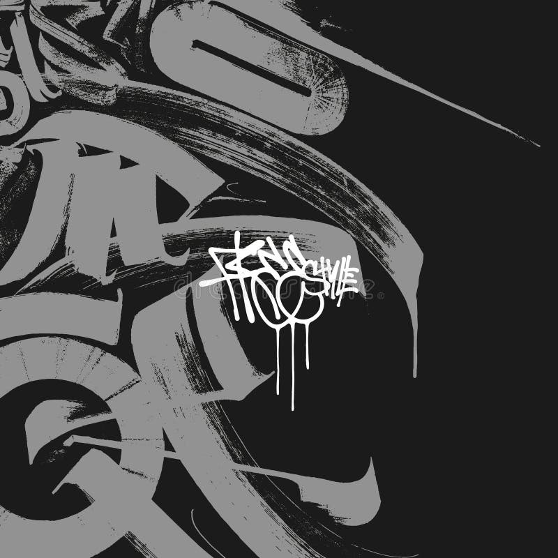 Freestyle Calligraphy Art Poster with Abstract Handwritten Letters ...