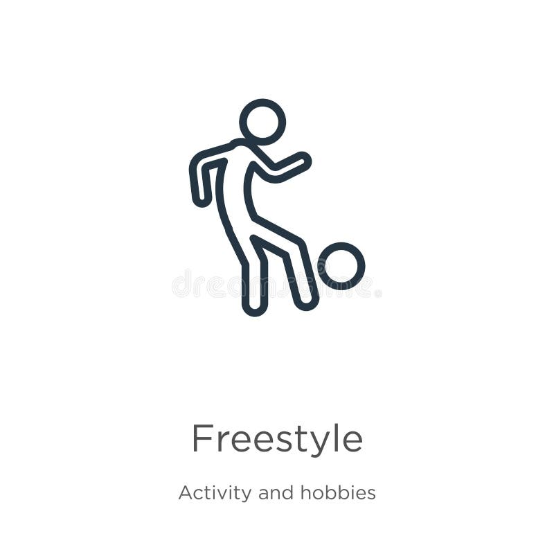 Freestyle Outline Vector Icon. Thin Line Black Freestyle Icon, Flat ...
