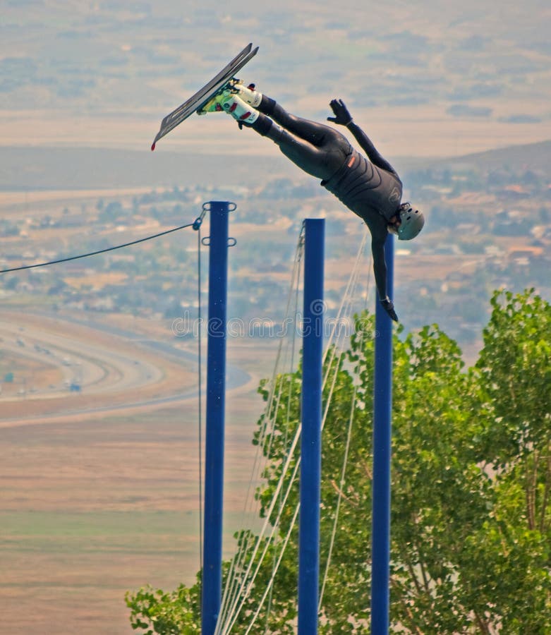 Freestyle Skier In Les Arcs Stock Image - Image of freeride, athlete ...