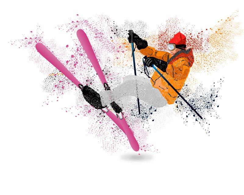Freestyle Skiing Silhouette Stock Illustrations – 359 Freestyle Skiing ...