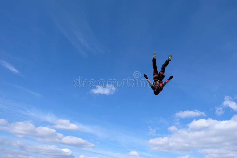 Freestyle Skydiving. Girl is in Dancing in the Sky. Stock Image - Image ...