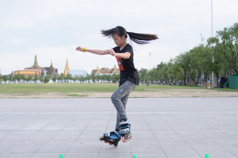 Freestyle slalom stock photo. Image of rollerblading - 45095628