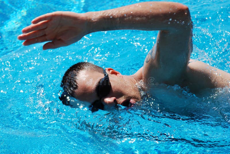 Freestyle Swimmer stock image. Image of breath, strong - 7410719
