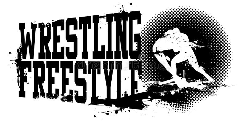 Freestyle Wrestling Banner Vector Illustration Stock Vector ...