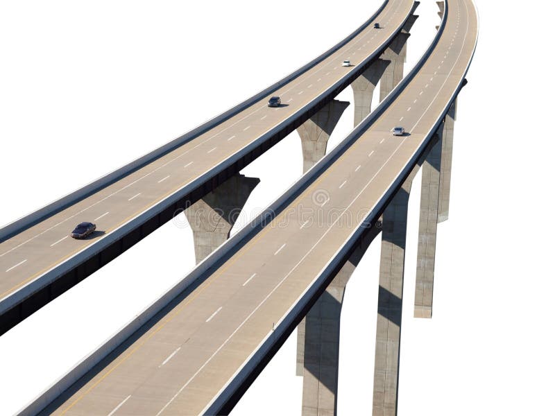 Freeway Bridge Isolation with Cars Stock Photo - Image of span, view ...