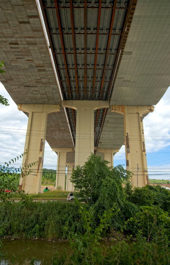 Freeway Bridge Under Construction Near Cleveland Ohio Stock Photo ...