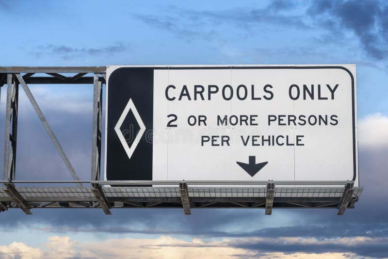 Freeway Carpools only Sign stock photo. Image of sign - 376855506