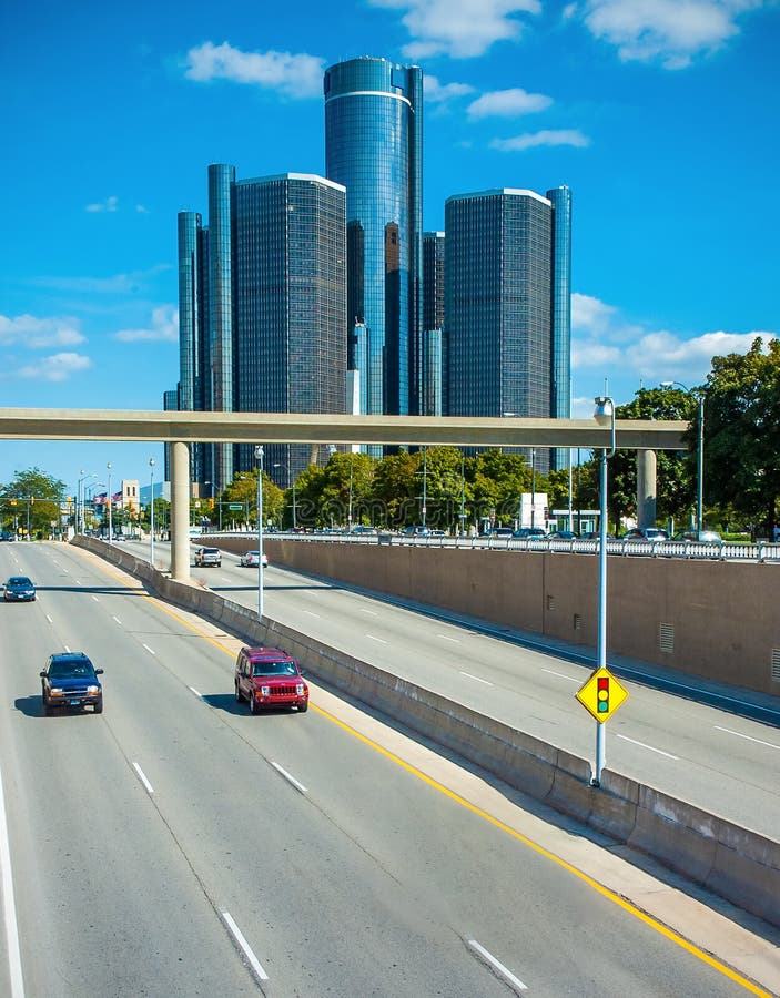 Freeway into Detroit stock photo. Image of motorcity - 116842292
