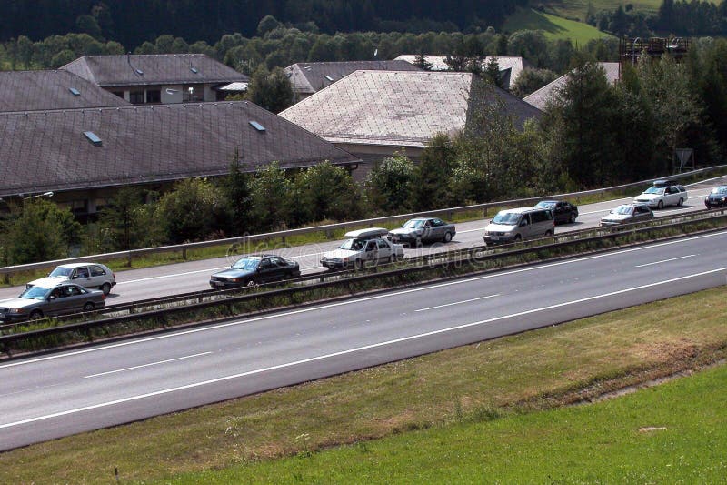Freeway or Highway Traffic Jam Stock Image - Image of multi, passenger ...