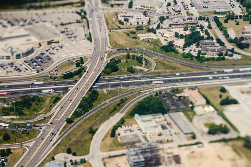 Freeway Interchange Aerial View Stock Image - Image of landscape ...