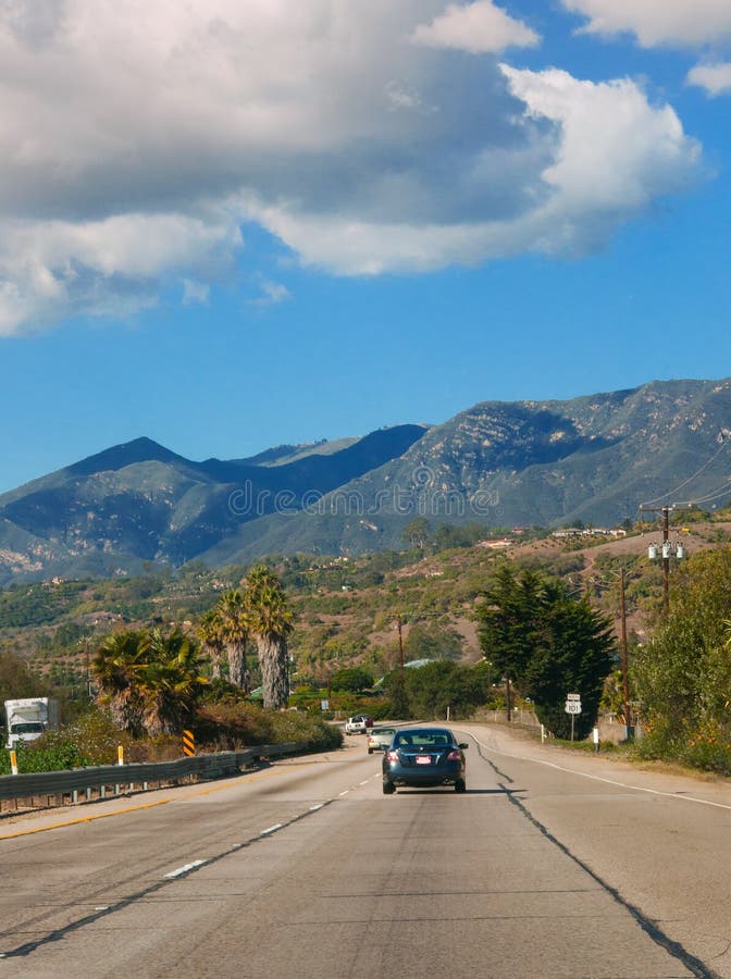 Freeway into the Mountains stock image. Image of cars - 58914991