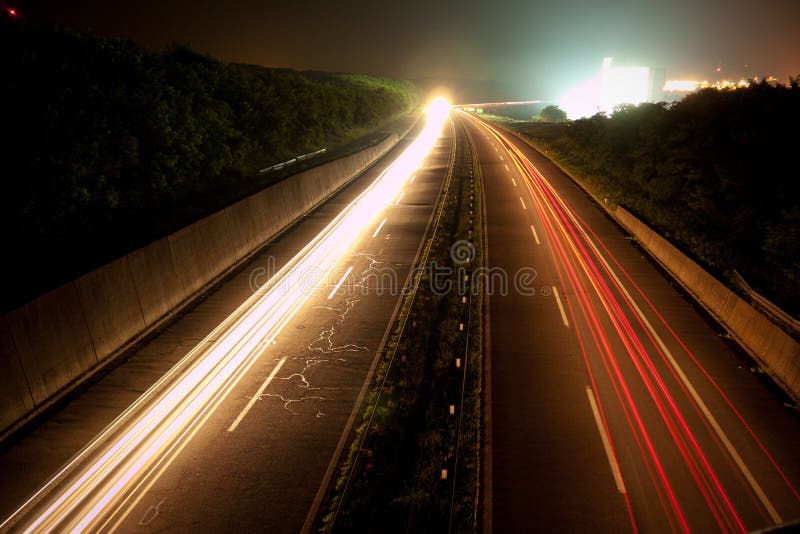 Freeway at night stock photo. Image of high, evening - 15144328