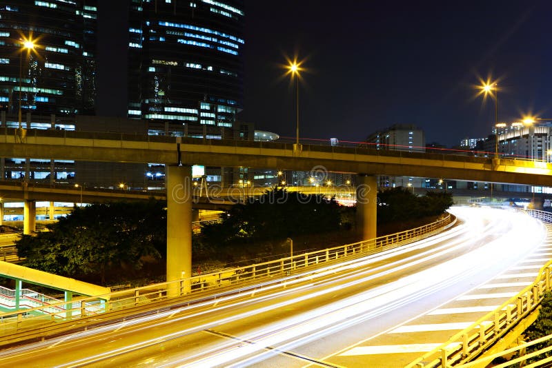 Freeway at night stock image. Image of downtown, dramatic - 17443385