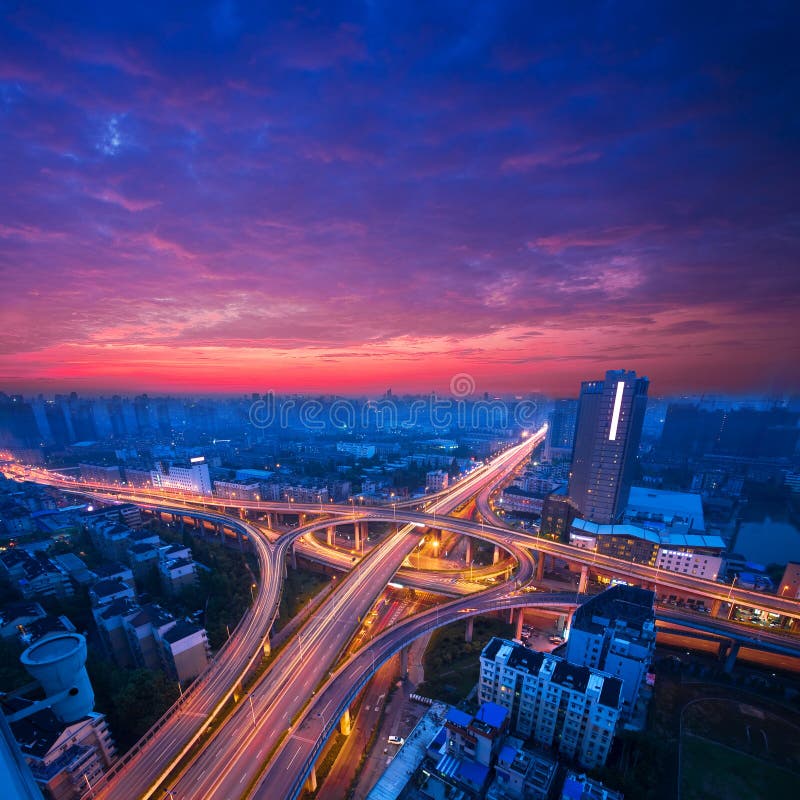 Beijing overpass at night stock image. Image of crossing - 42300939