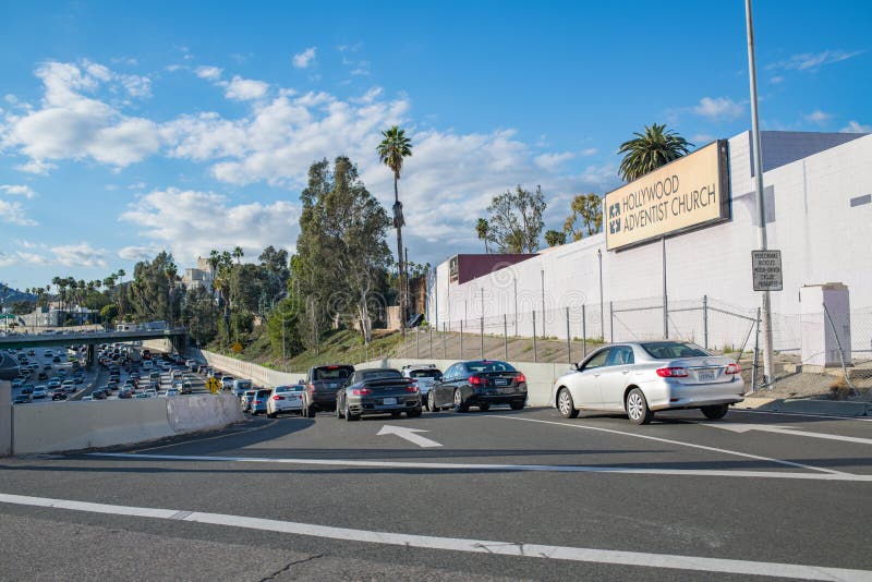 A Freeway on Ramp Exit in Los Angeles Editorial Stock Photo - Image of ...
