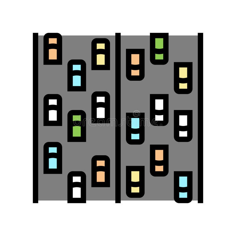 Freeway Road Color Icon Vector Illustration Stock Vector - Illustration ...