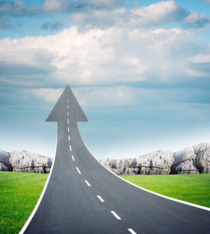 Freeway Road Going Up As an Arrow, Fresh Air Stock Image - Image of ...