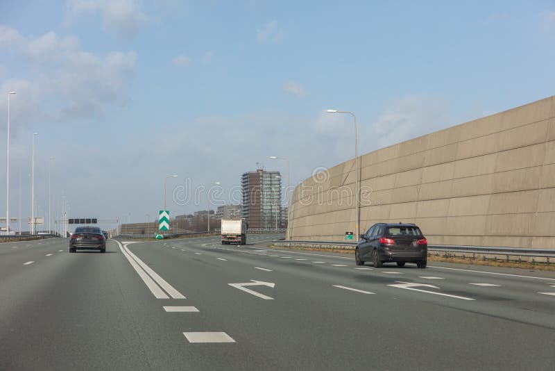 Freeway in Rotterdam editorial photo. Image of landscape - 191213766