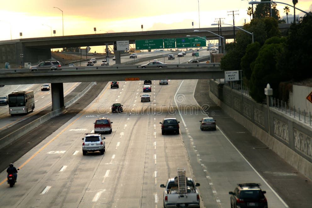 Freeway scene stock image. Image of carpool, bridge, freeway - 3293867