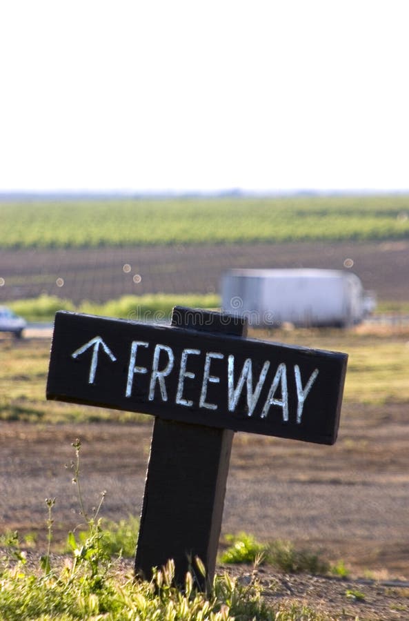 Freeway Sign stock photo. Image of truck, farmland, freeway - 456918