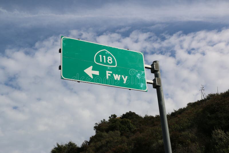 118 Freeway Sign stock image. Image of santa, sign, clouds - 311945235